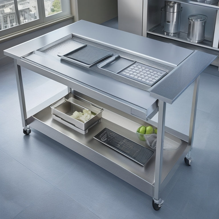 Stainless Steel Table for Efficient Tray Assembly – One Perfect Room